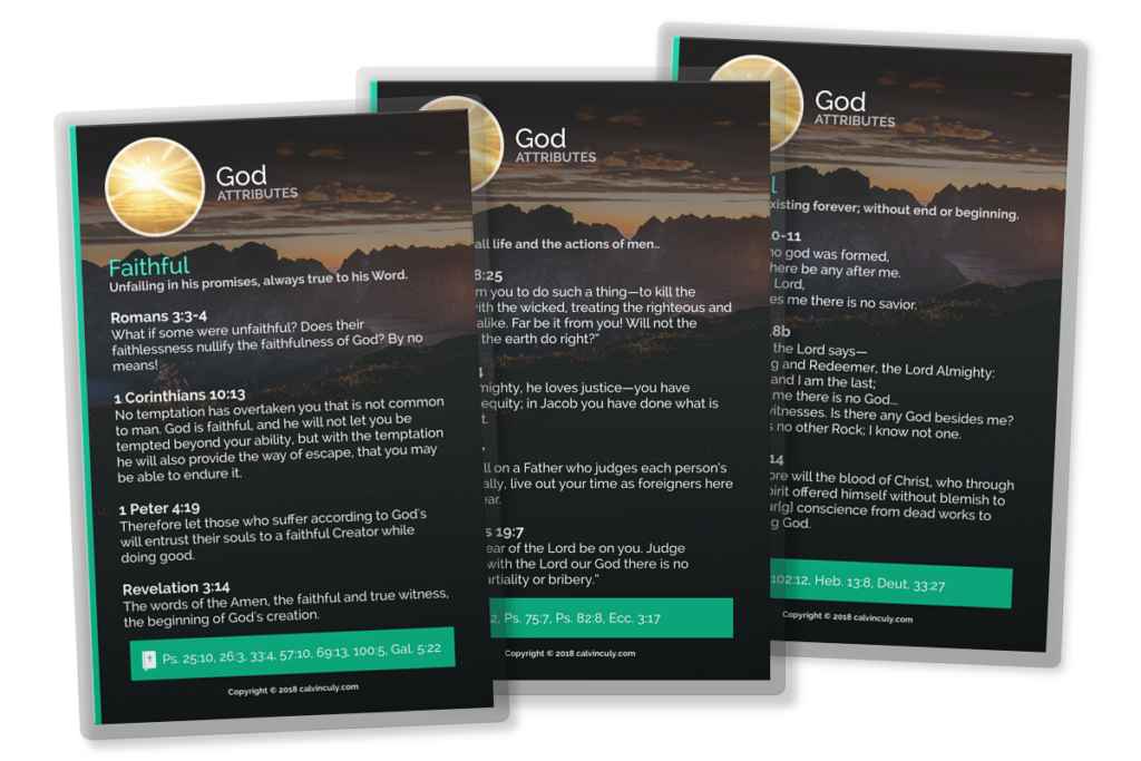 Prayer Cards: Attributes of God | CalvinCuly.com